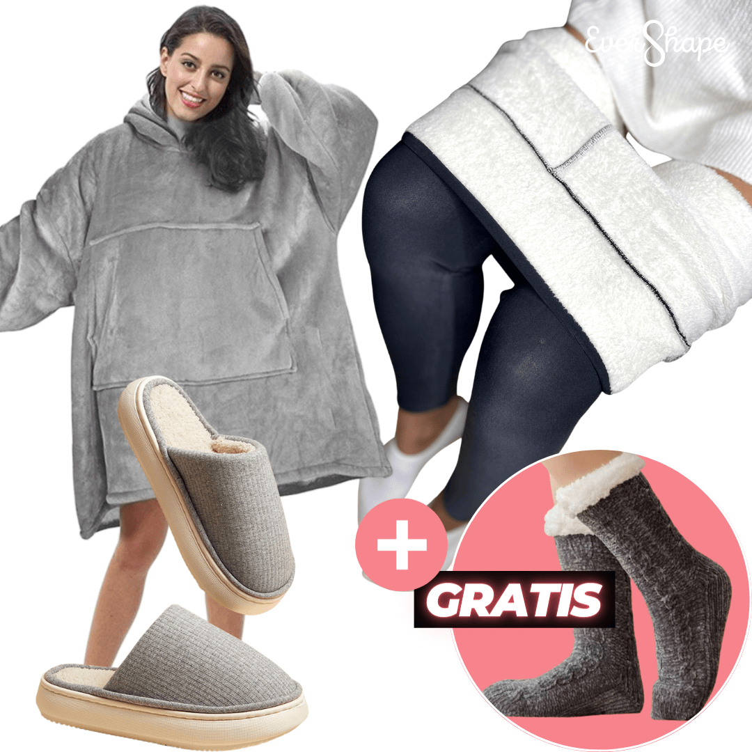 VIP BUNDLE: XXL Decken-Hoodie + Thermo-Leggings + CosySlides + GRATIS – EverShape®
